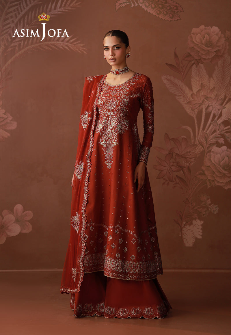 AJULD-02 Embroidered Boski Silk Unstitched 3 Pcs – Global AJ
