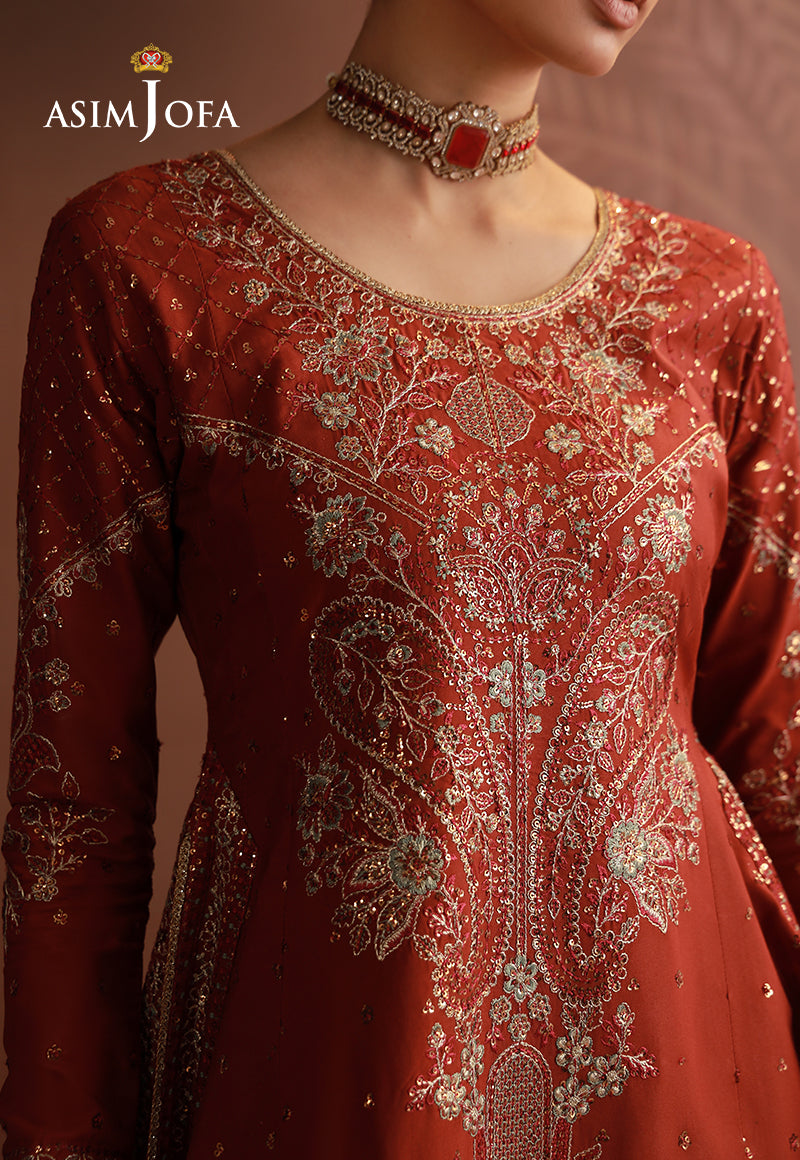 AJULD-02 Embroidered Boski Silk Unstitched 3 Pcs – Global AJ