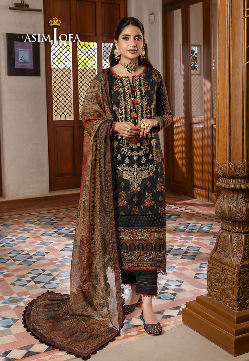 AJRW-17 DESIGNERS STITCHED EMBROIDERED SLUB 3 PCS – Global AJ
